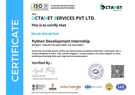 Octanet Internship Pythondevelopment Octanet Divesh Patil
