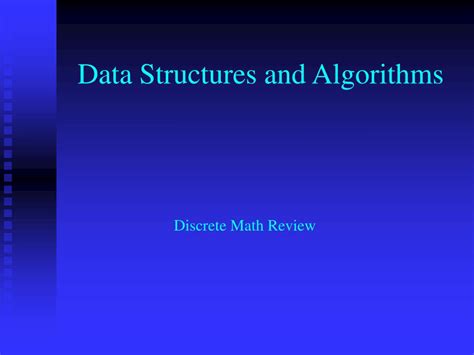 Ppt Data Structures And Algorithms Powerpoint Presentation Free