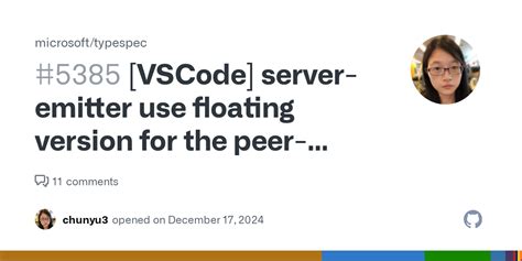 [vscode] Server Emitter Use Floating Version For The Peer Dependenies · Issue 5385 · Microsoft