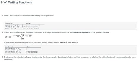 Solved HW Writing Functions Write A Function Space That Chegg Com