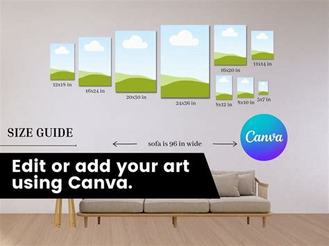 Canvas Print Size Smart Mockup Editable Canvas Size Guide Mockup Art
