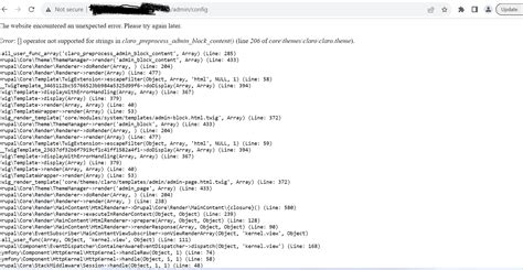 Error Operator Not Supported For Strings In Claropreprocessadmin