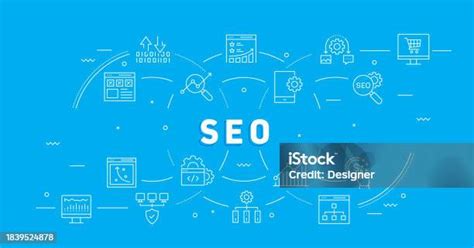 Seo 관련 라인 스타일 배너 디자인 웹 페이지 헤드 라인 브로셔 연례 보고서 및 도서 표지 Html에 대한 스톡 벡터 아트 및 기타 이미지 Istock