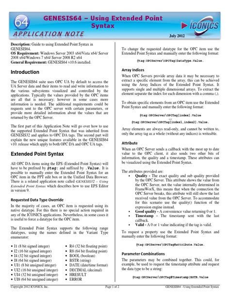 genesis64 using extended point syntax pdf array data type data type