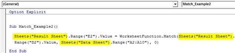 Vba Match How To Use Match Function In Vba Excel Examples