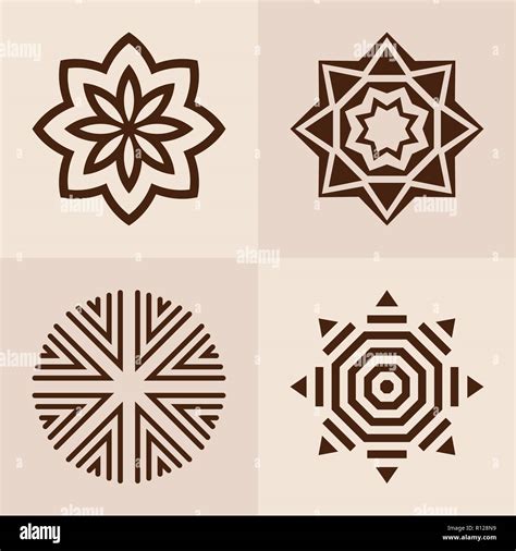 Abstract Symmetric Geometric Shapes Symbols For Your Design Vector Set Of Logo Design