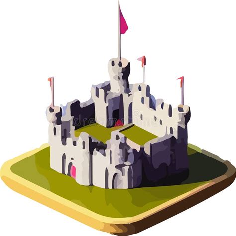 Isometric Projection Of The Vector Of A Castle Stock Vector Illustration Of Kingdom Design