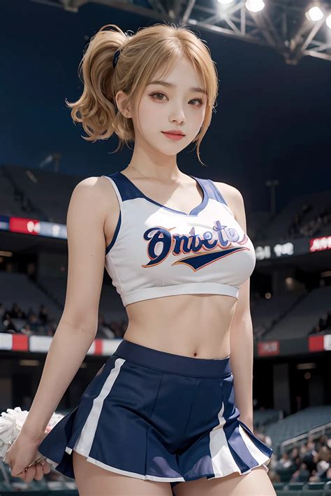 17 Year Old Cool Korean Big Round Breasts Breastbone Cheerleader Baseball Team Cheerleader