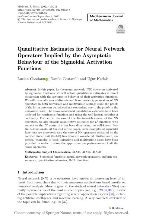 Quantitative Estimates For Neural Network Operators Implied By The