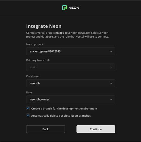 Install The Neon Postgres Previews Integration On Vercel Neon Docs