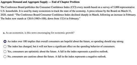Solved Aggregate Demand And Aggregate Supply — ﻿end Of