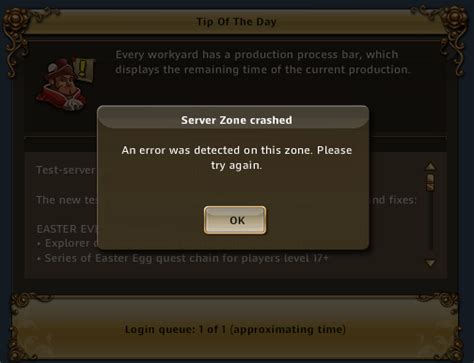 Open Cannot Login Server Zone Crashed