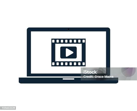 비디오 또는 동영상 재생 버튼 아이콘이 있는 랩톱 컴퓨터 0명에 대한 스톡 벡터 아트 및 기타 이미지 0명 가정용 캠코더 그래픽 사용자 인터페이스 Istock