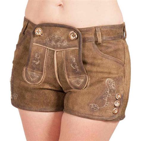 Kurze Vintage Lederhosen For Women High Quality Leather