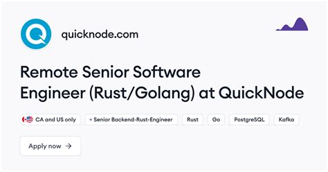 Quicknode Hiring Senior Software Engineer Rustgolang • Remote Work From Home Himalayas