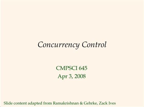 Pdf Concurrency Control Courses645s2008slides14