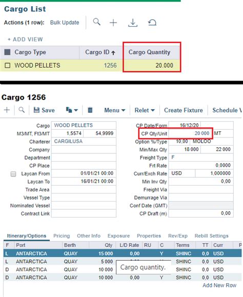 Rename Cargo Quantity As Cp Quantity In Cargo List View Veson