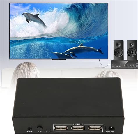 2024 2x1 Dual Displayport Hd Multimedia Interface Kvm Switch Support 8k 30hz 4k 60hz Kvm