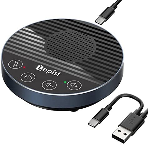USB Speakerphone Microphone Lepist Conference Speaker Omnidirectional Computer Mic with 360º