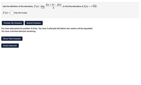 Solved Use The Definition Of The Derivative