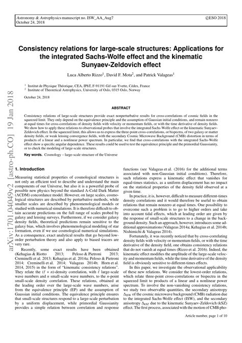 Pdf Consistency Relations For Large Scale Structures Applications