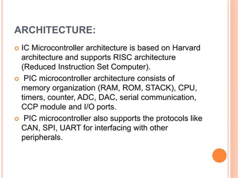 pic microcontroller architecture pptx