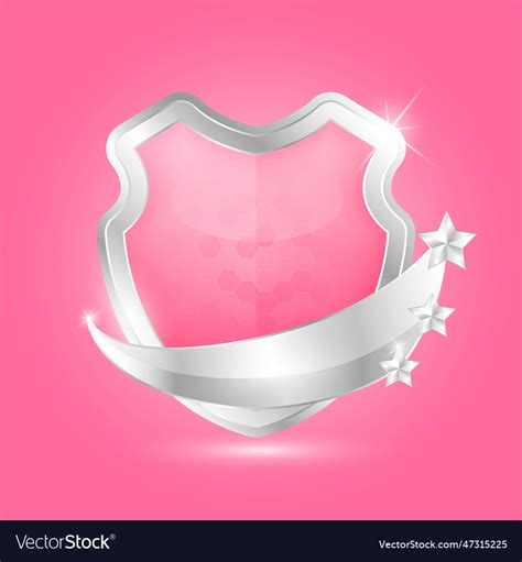 Protection Shield Aluminum Shiny Silver Royalty Free Vector