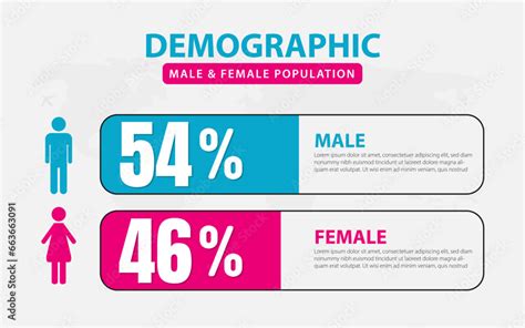 Demographic Analysis Infographic Template Male Female Ratio For Population Visualization Man