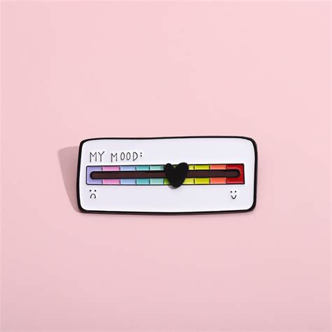 My Mood Rainbow Mood Scale Pin Moveable Heart Slide Funny Mood