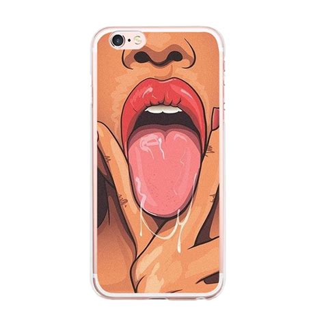 Tpu Silicone For Iphone S Crazy Sexual Sexy Tongue Girl Back Covers Phone Cases Coque For Apple