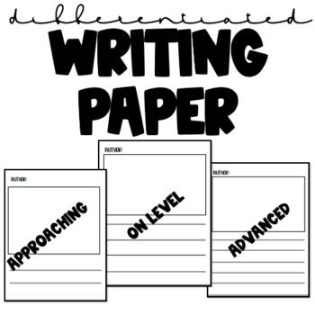 Differentiated Writing Paper By Precious In Primary Miss Sunshine
