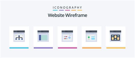 Website Wireframe Flat 5 Icon Pack Including Internet Website Database Web Creative Icons