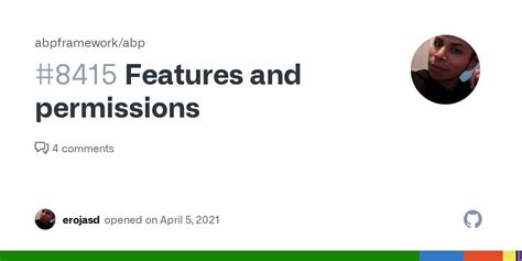Features And Permissions · Issue 8415 · Abpframeworkabp · Github