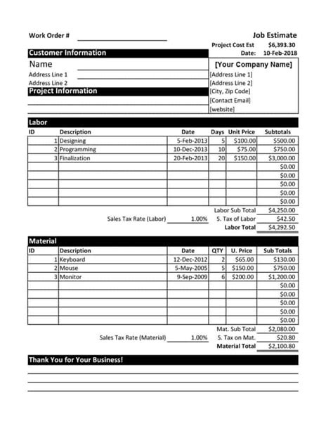Excel Quotation Templates Free Quotation Templates Estimate