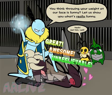 Rule 34 Aalive Artist Anthro Arthropod Being Watched Blush Bug Fables Cheering Cordyceps