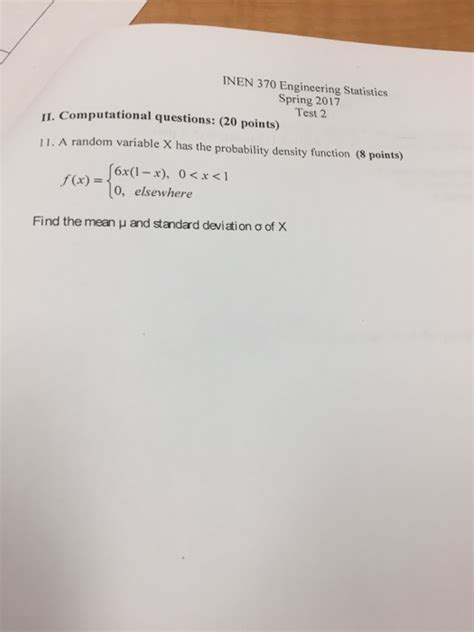 Solved A Random Variable X Has The Probability Density