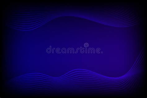 Abstract Navy Color Curves Lines Dynamic Linear Waves Background Vector Illustration Stock