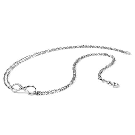 Sterling Silver Rh Plated Polished Infinity Symbol Necklace Trek