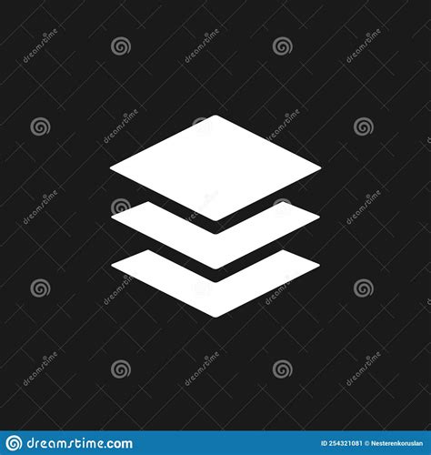 Layers Panel Dark Mode Glyph Ui Icon Stock Vector Illustration Of Night Processing 254321081