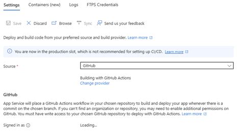 Re Connecting Github Authorization For Azure App Service After Revoking The Service In Github