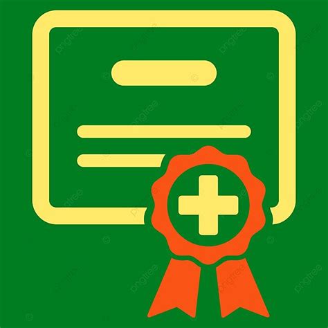 Medical Certificate Icon Graduation Certification Seal Attest Vector