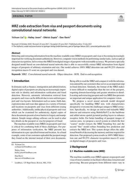Mrz Code Extraction From Visa And Passport Documents Using