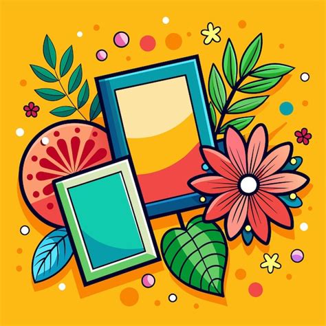 빈 사진 프레임 콜라지 터 일러스트레이션 프리미엄 Ai 생성 벡터