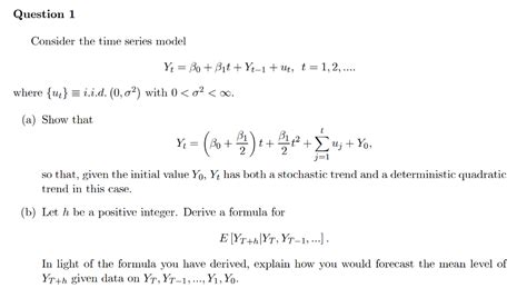 Solved Question1 Consider The Time Series Model Where Ut
