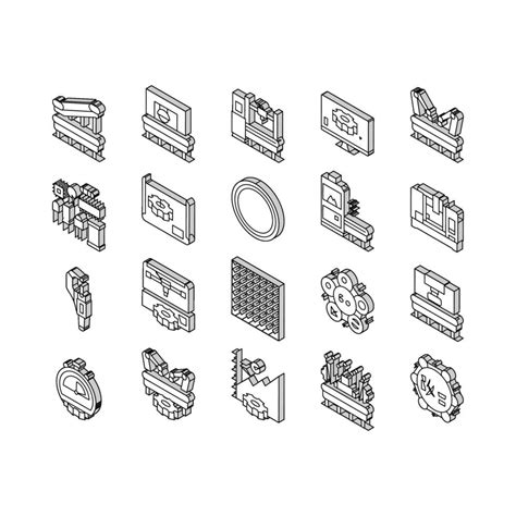 Manufacturing Industry Factory Isometric Icons Set Vector 39840498