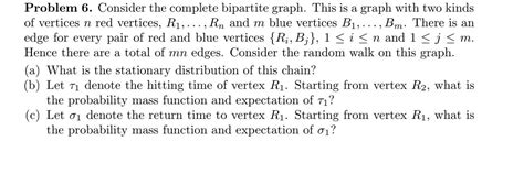 Problem Consider The Complete Bipartite Graph Chegg