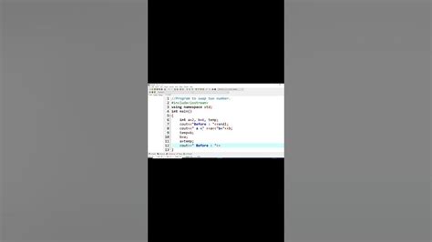 C Program To Swap Two Number Short Viralshort Youtube