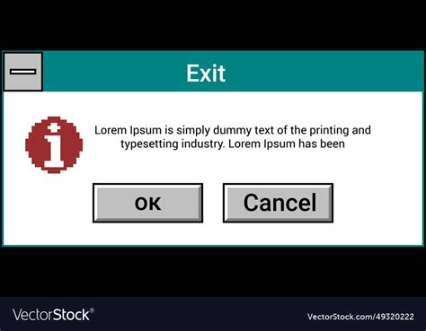 Interface Of Error Message On Old Windows Pcs Vector Image