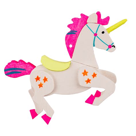 Neon Einhorn Als Baumschmuck Gelb And Pink I Graupner Holzminiaturen®