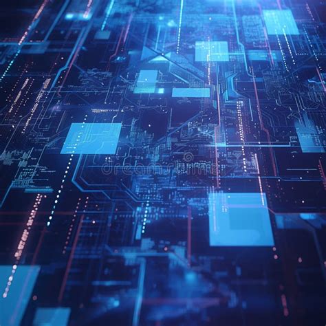 Interconnected Digital Networks Facilitate High Speed Data Transfer In Cyberspace Stock